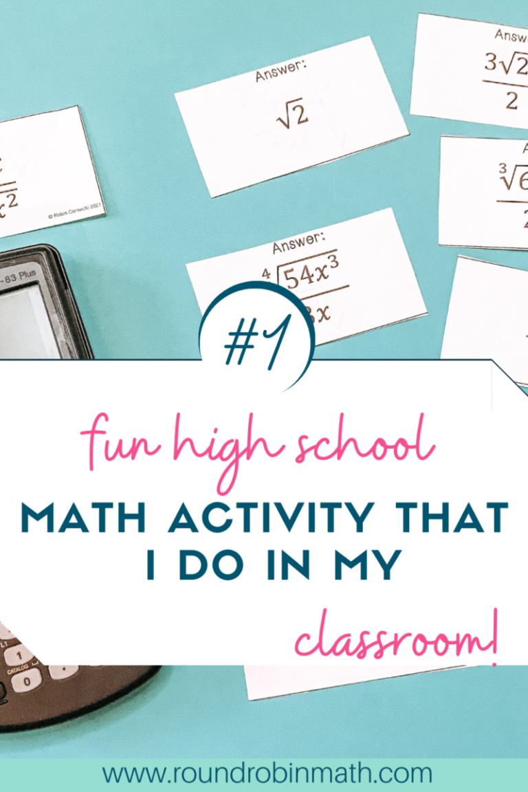 The #1 fun high school math activity that I do in my classroom! - Robin ...